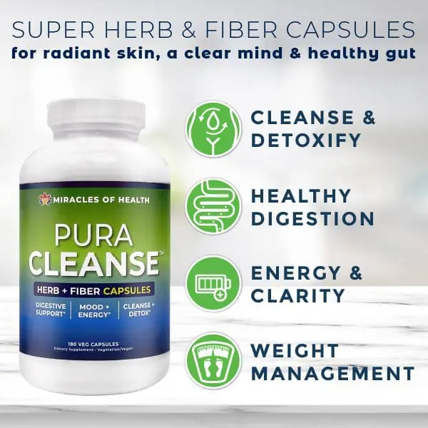 Pura Cleanse Caps | Cleanse & Detox Capsules | 100% Natural