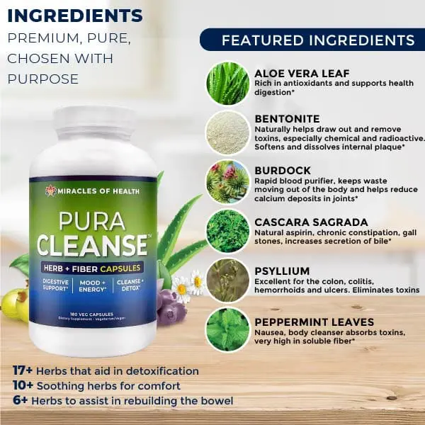 Pura Cleanse Caps | Cleanse & Detox Capsules | 100% Natural