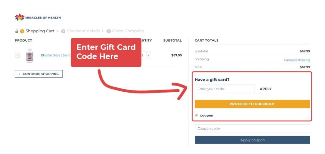How to use gift cards | Miracles of Health